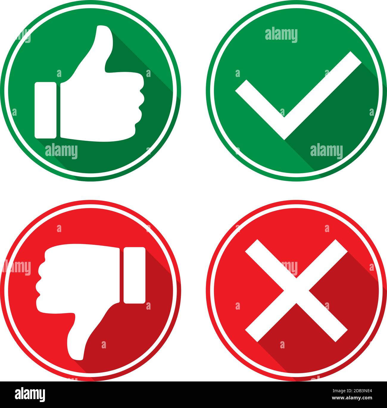 Green like and red dislike thumb symbol buttons thumb icons vector ...