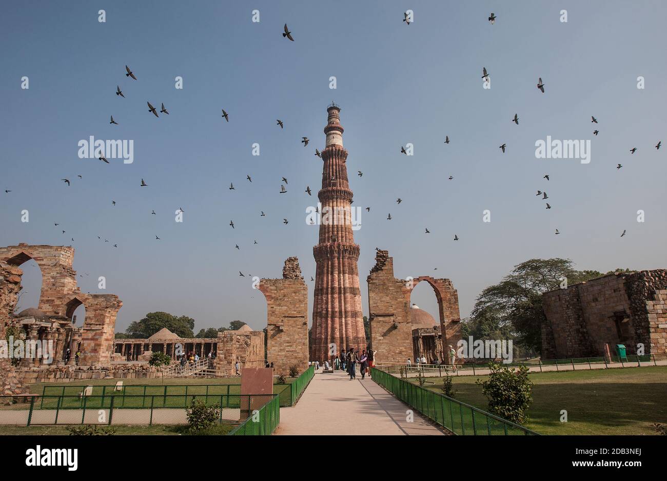 Delhi, historical places, architecture, Qutb Minar, Red Fort Stock ...