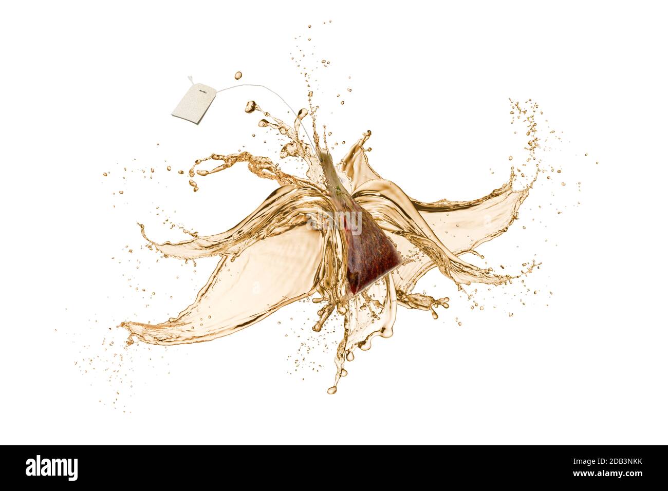 tea wave splashing with tea bag, isolated on white Stock Photo - Alamy