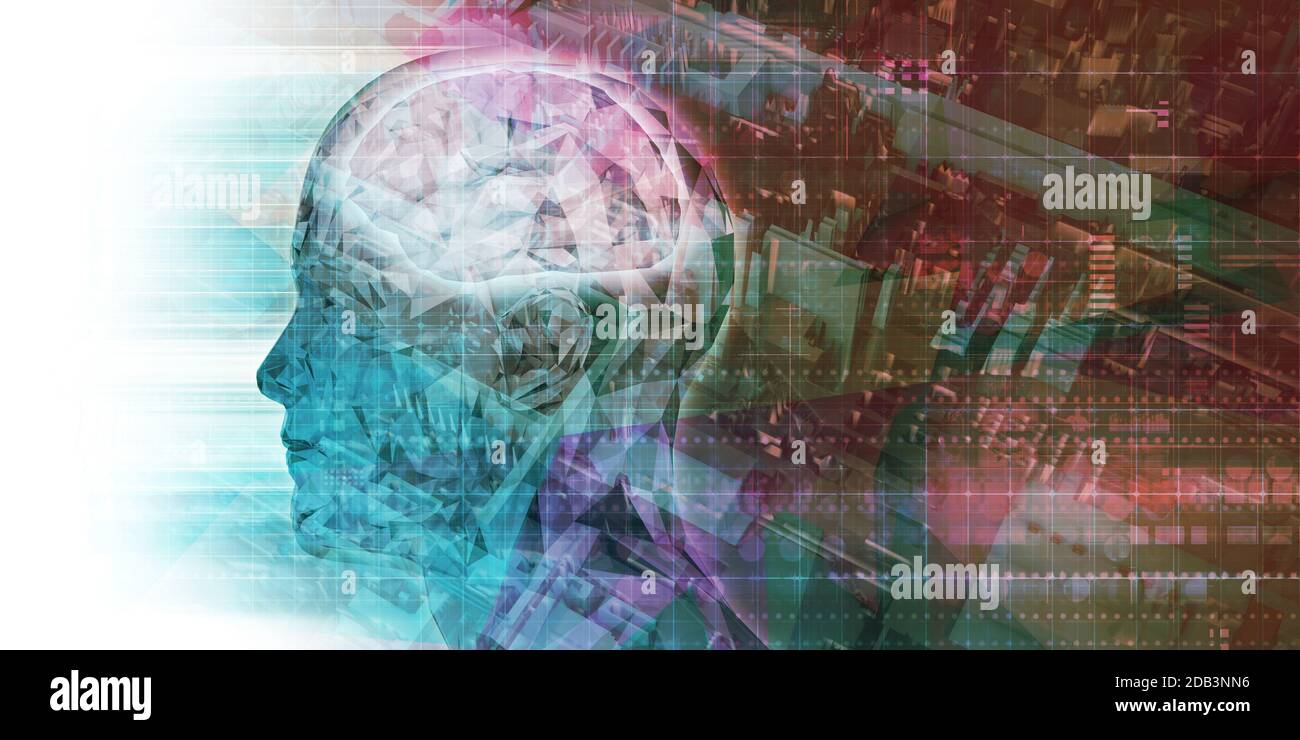 Science Technology with Brain Interface as a Concepts Stock Photo - Alamy