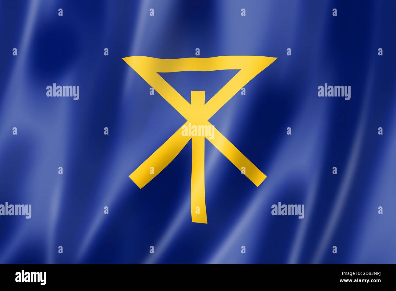 Osaka city waving flag, Japan. 3D illustration Stock Photo - Alamy