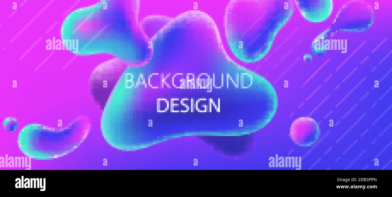 Abstract background design of water blobs. Realistic 3D mockup product ...