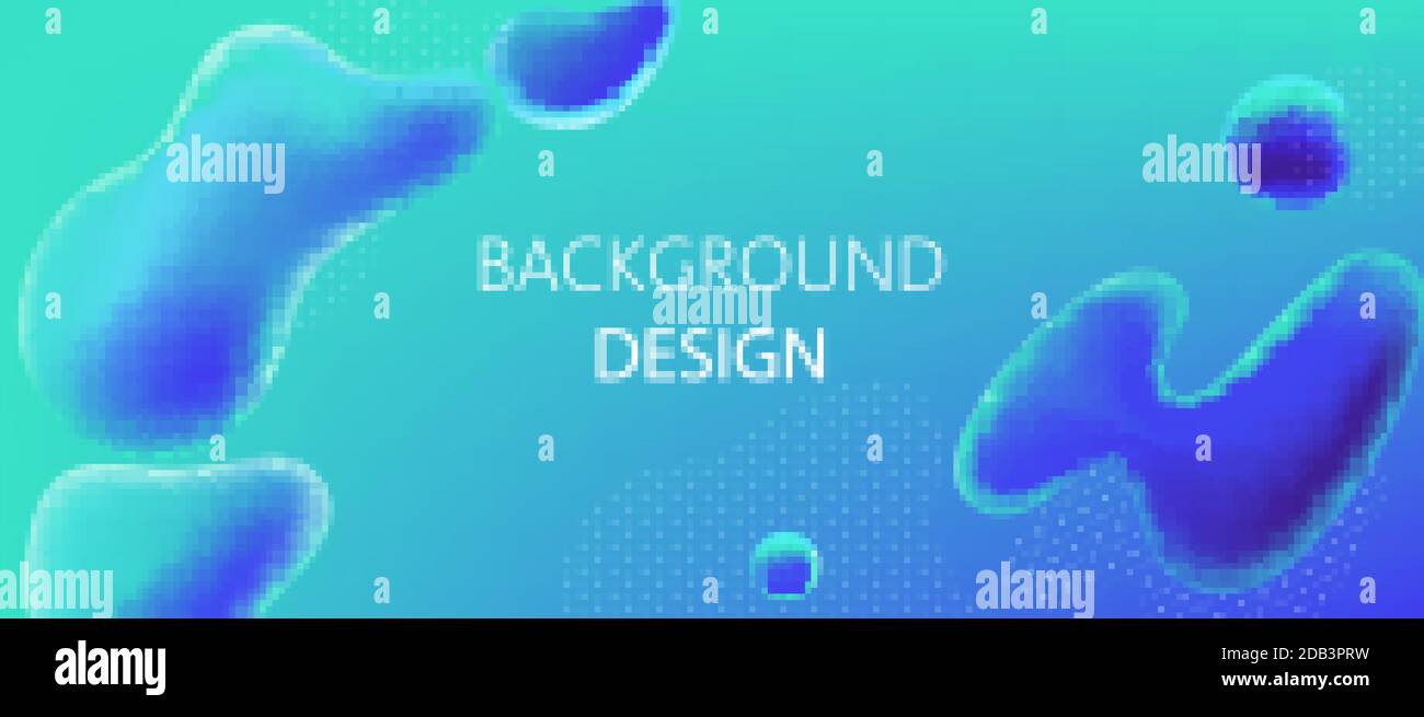 Abstract background design of water blobs and white dots pattern ...