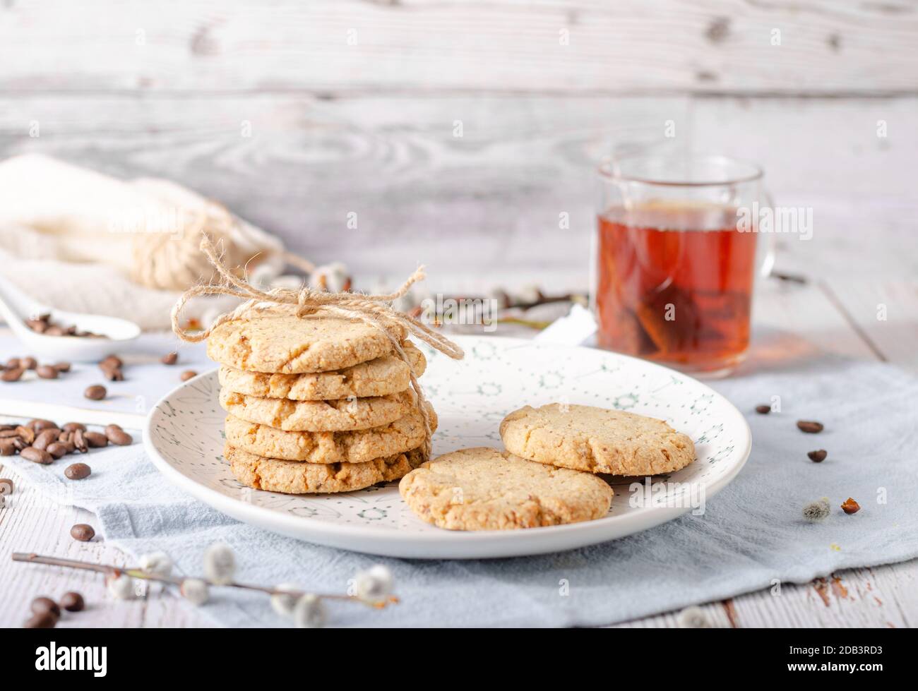 Crispy and delicious buscuits with nuts and butter Stock Photo - Alamy