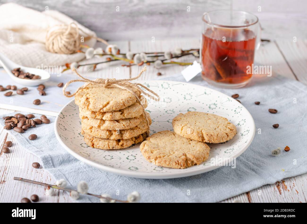 Crispy and delicious buscuits with nuts and butter Stock Photo - Alamy