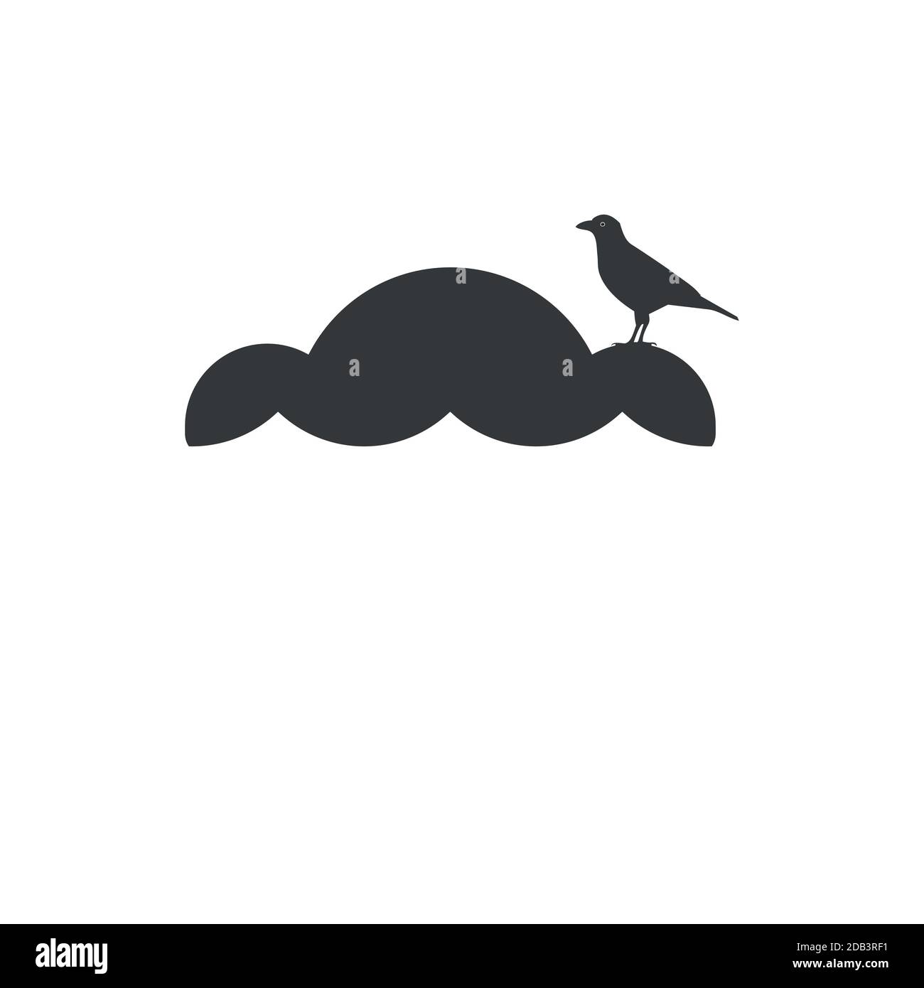 Bird sitting on stone, minimalist vector illustration Stock Vector ...