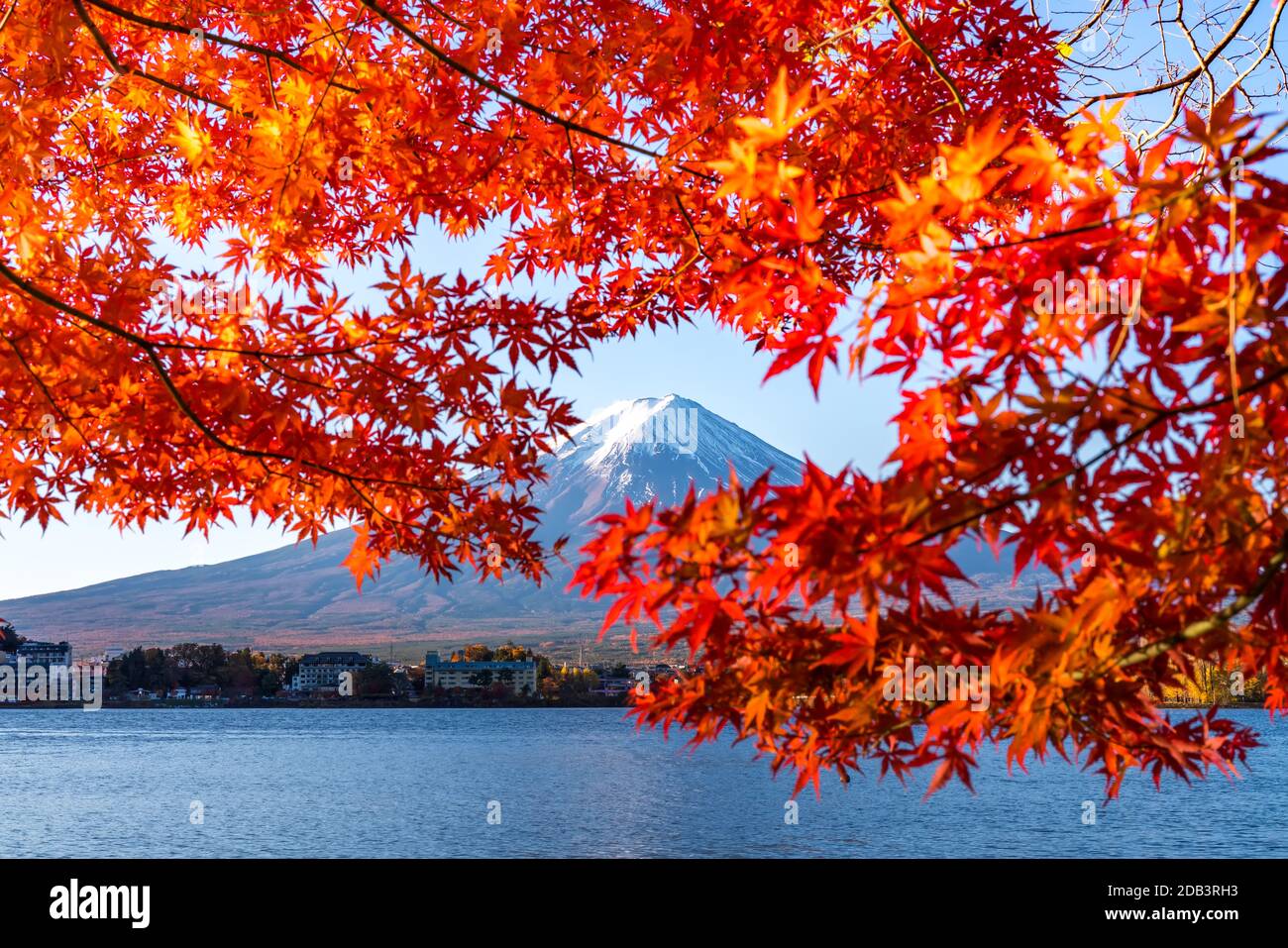 Colorful Autumn in Mount Fuji, Japan - Lake Kawaguchiko is one of the ...