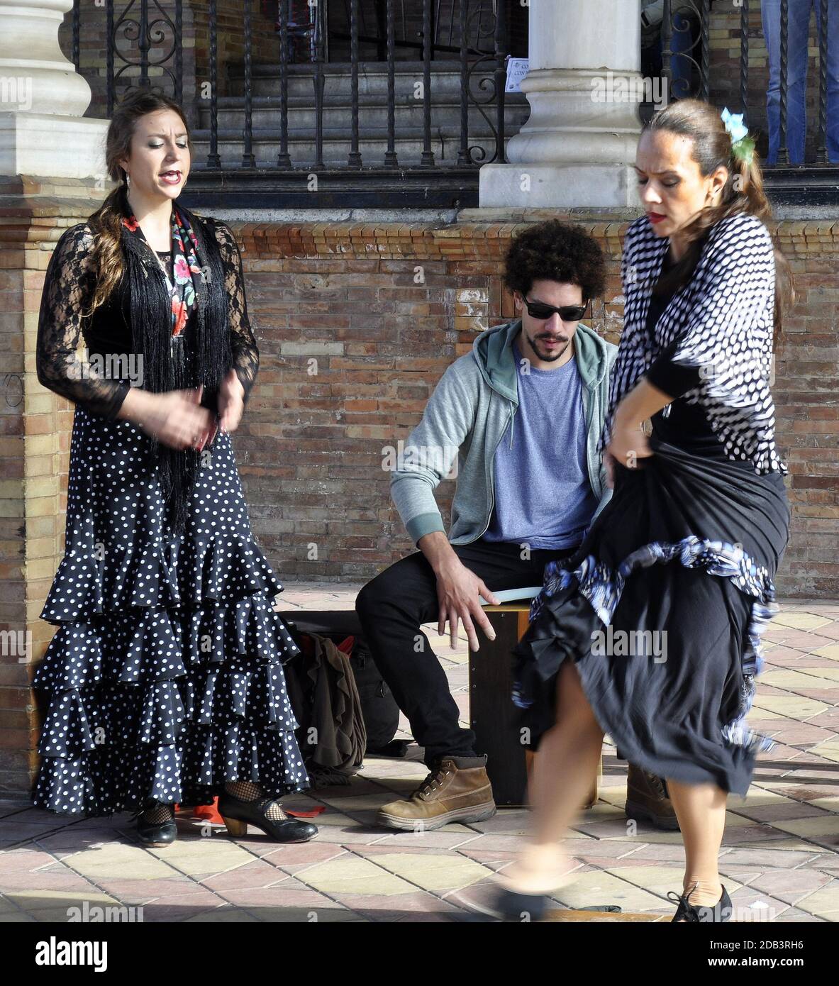 SEVILLE, SPAIN - Nov 14, 2018: photos of dancer and singer and flamenco ...