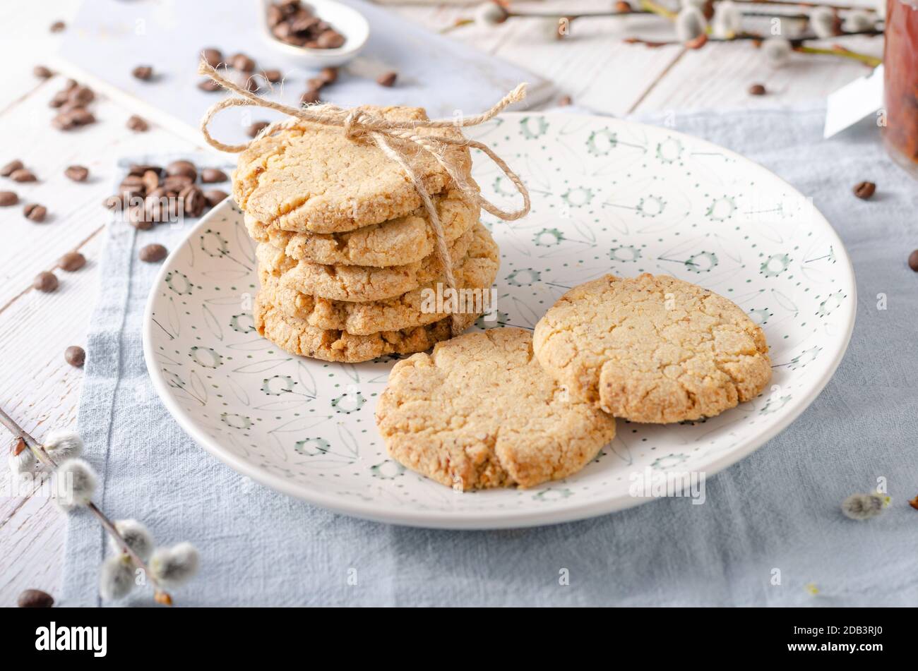 Crispy and delicious buscuits with nuts and butter Stock Photo - Alamy