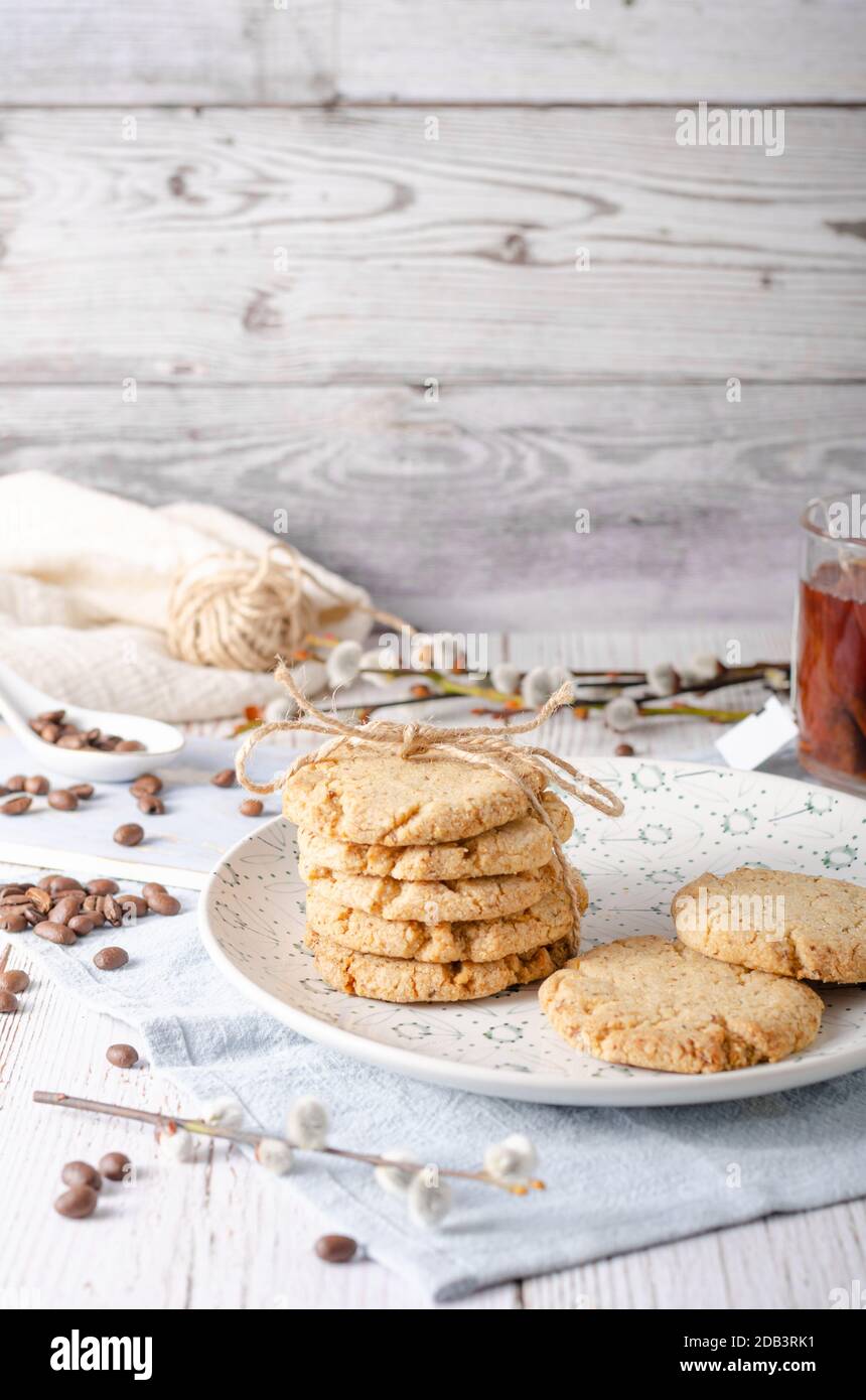 Crispy and delicious buscuits with nuts and butter Stock Photo - Alamy