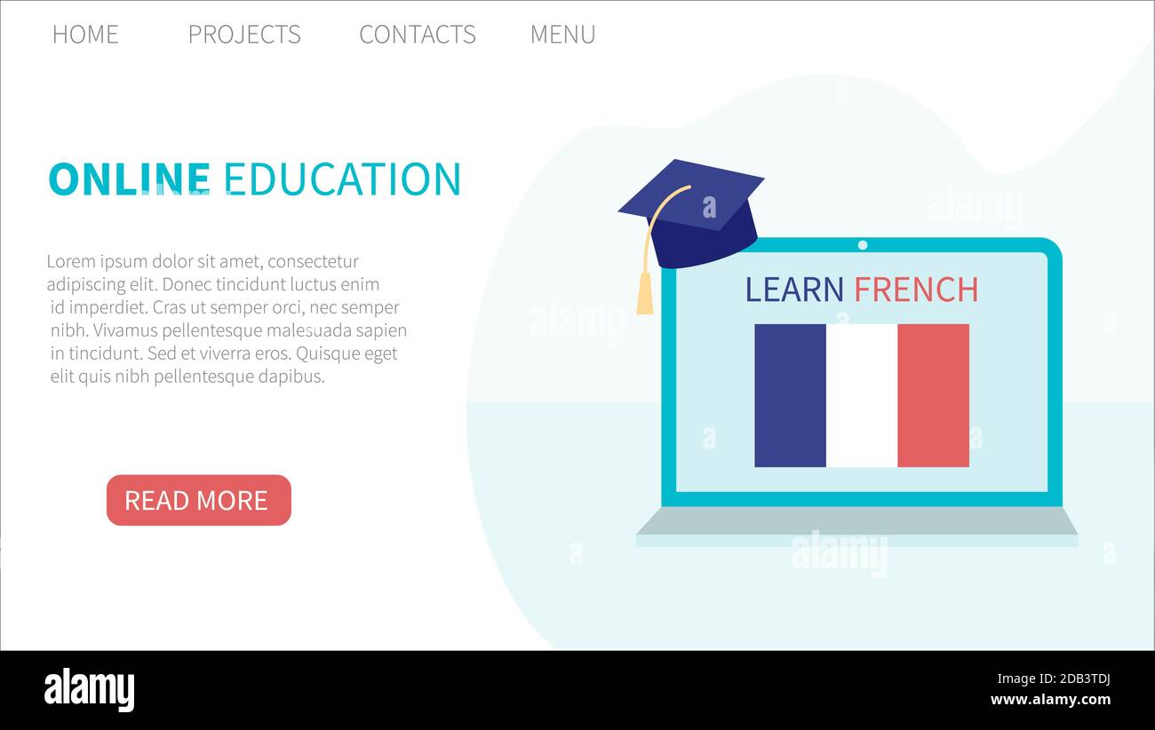 Landing page template. Online French Learning, distance education ...