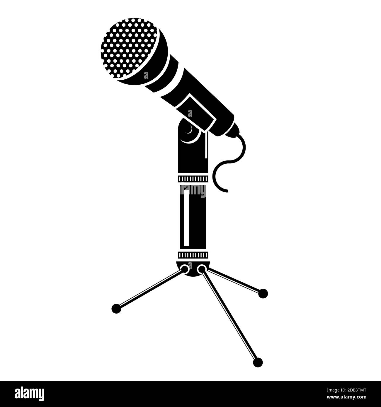 Retro Microphone Icon Isolated on White Background Stock Photo - Alamy