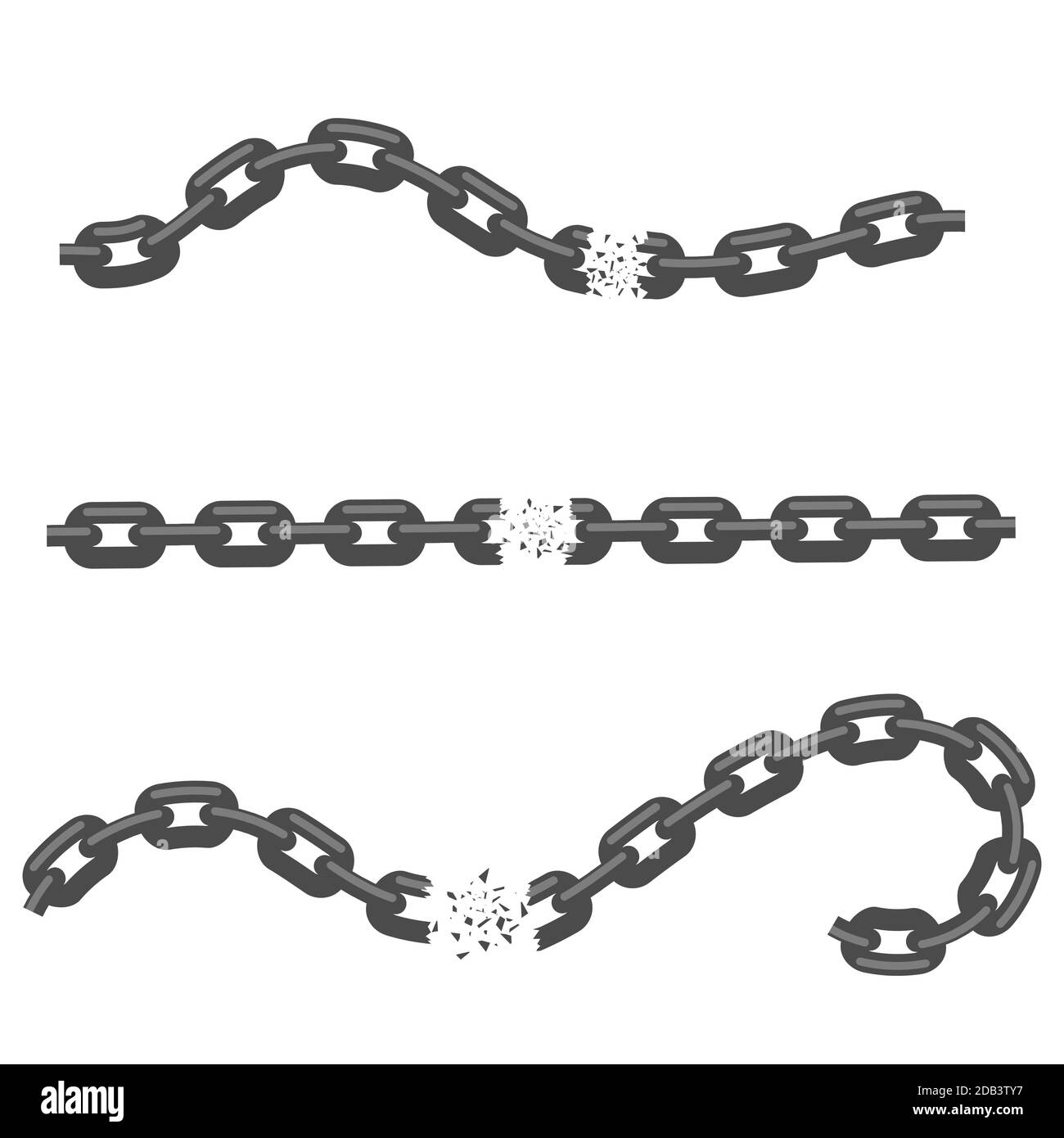 Broken Chain and Explosion on White Background. Freedom Concept Stock ...