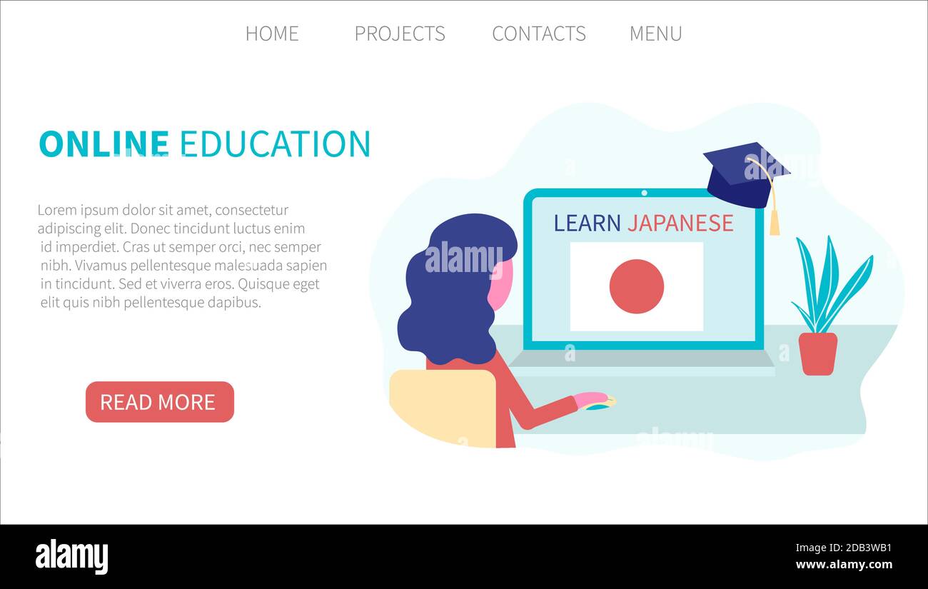 Learning japanese teenager Stock Vector Images - Alamy