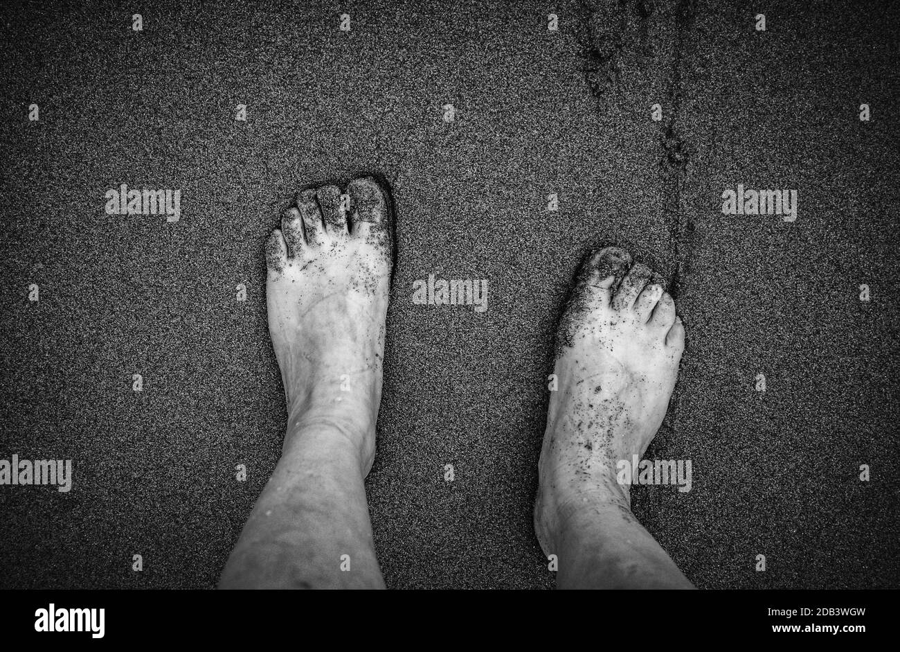 Footprints on beach, vacation and sea, texture and detail Stock Photo ...