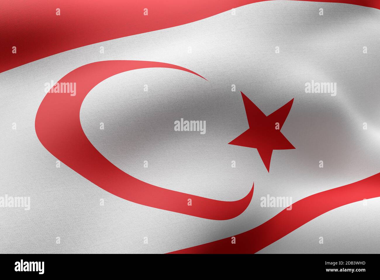3d rendering of Turkish Republic of Northern Cyprus flag waving Stock ...