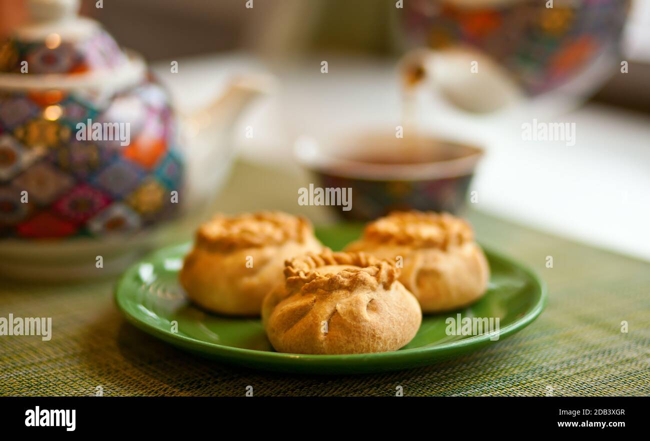 wak belyash food of Kazakh, Bashkir and Tatar cuisine. It is a product ...