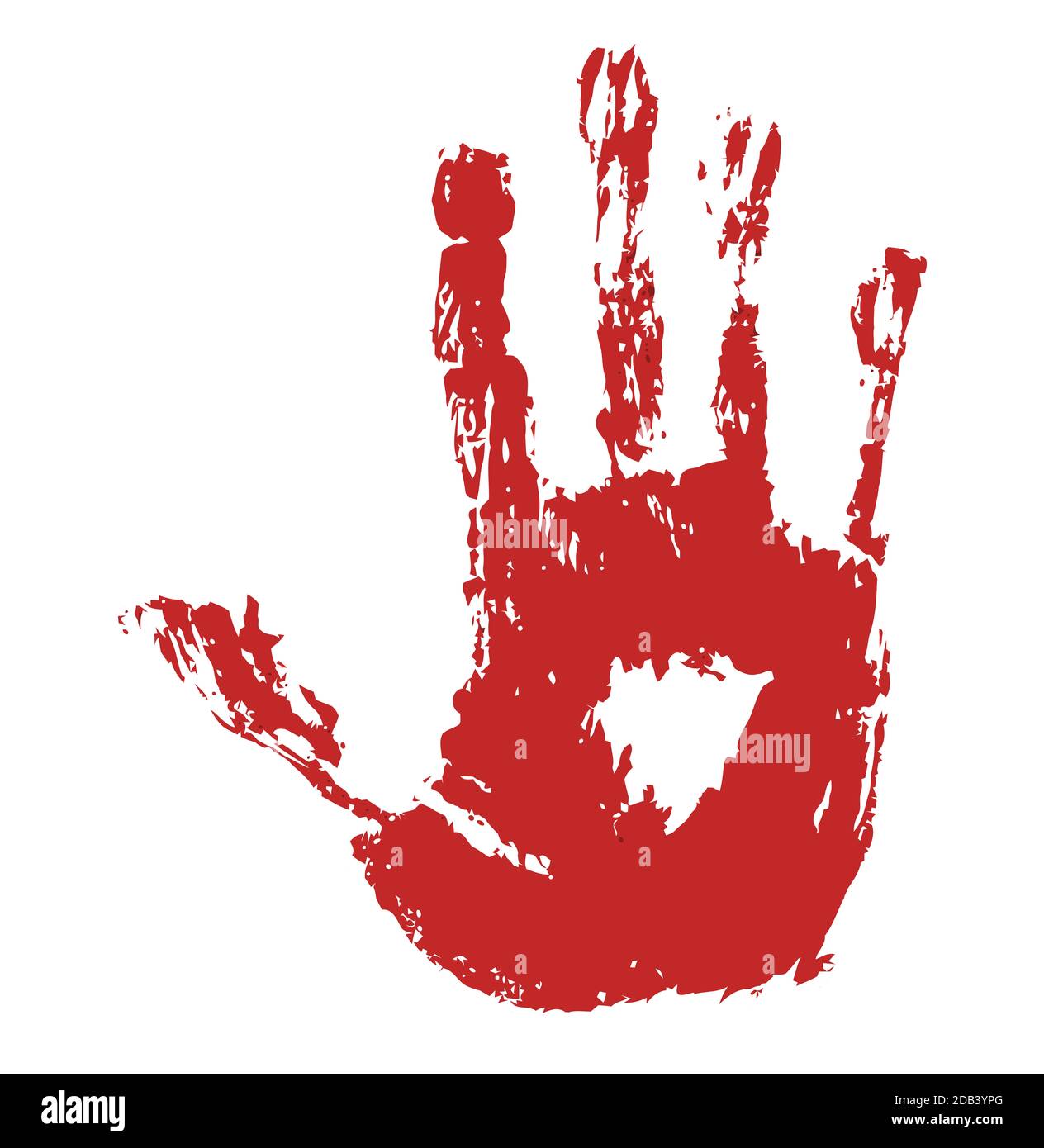 blood hand print red murder illustration Stock Photo - Alamy