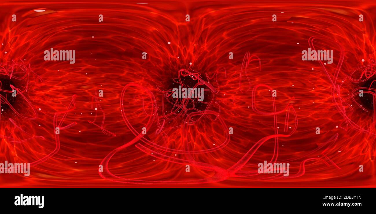 3d rendering Microscope virus- bacteria close up. Equirectangular 360 ...