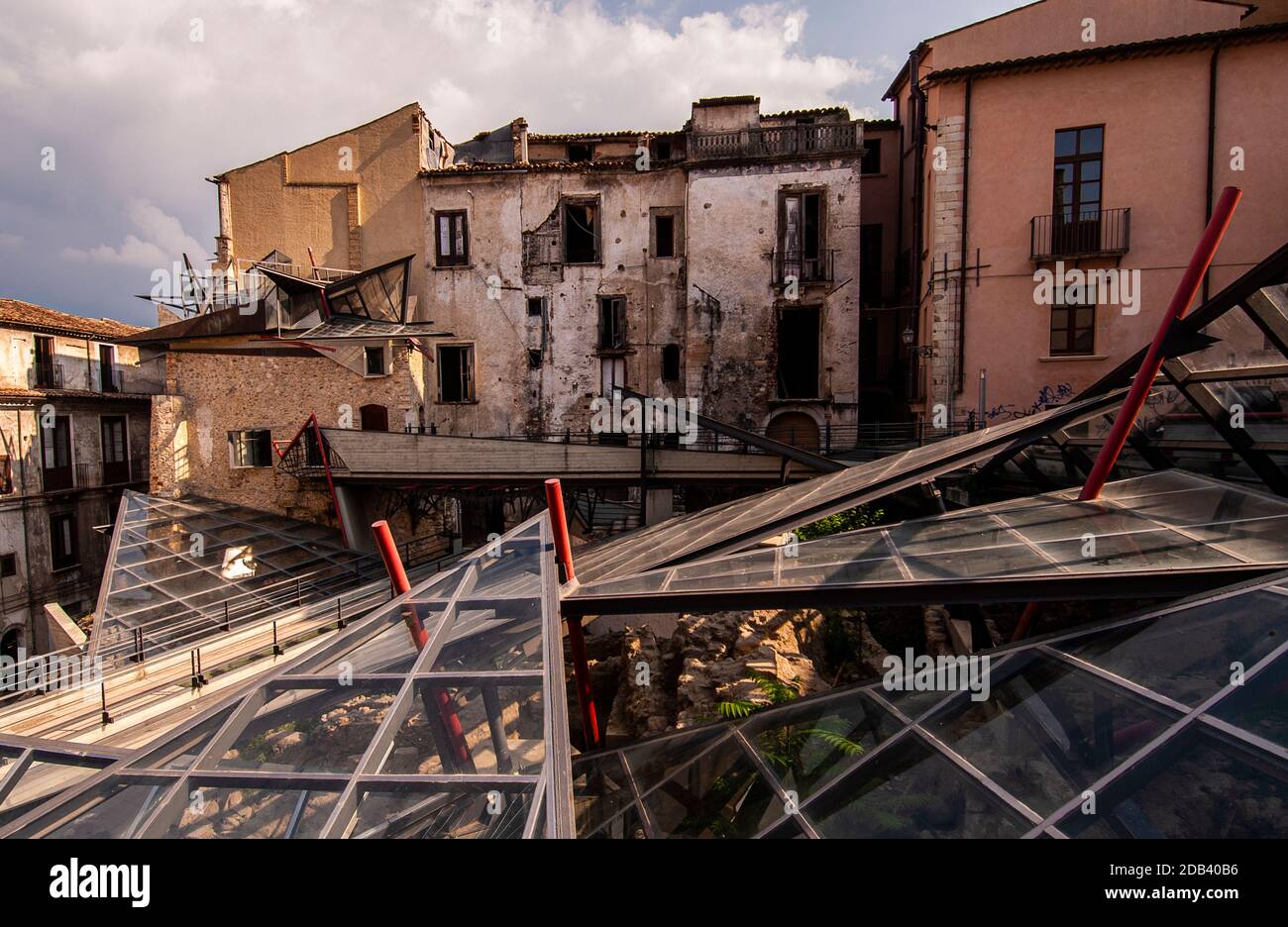 Italy Calabria Cosenza Vecchia Historic Center - glass structure and ...