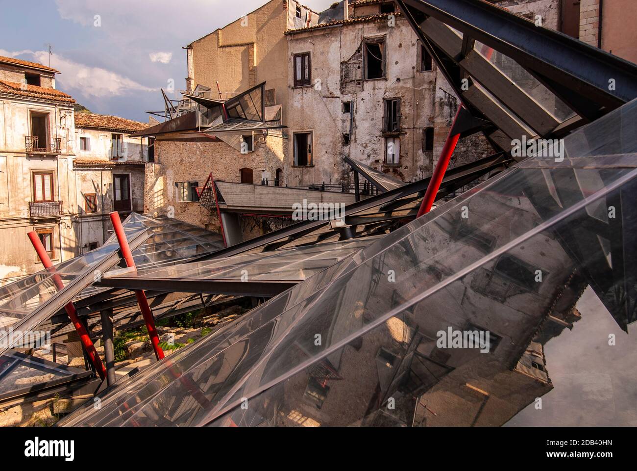 Italy Calabria Cosenza Vecchia Historic Center - glass structure and ...