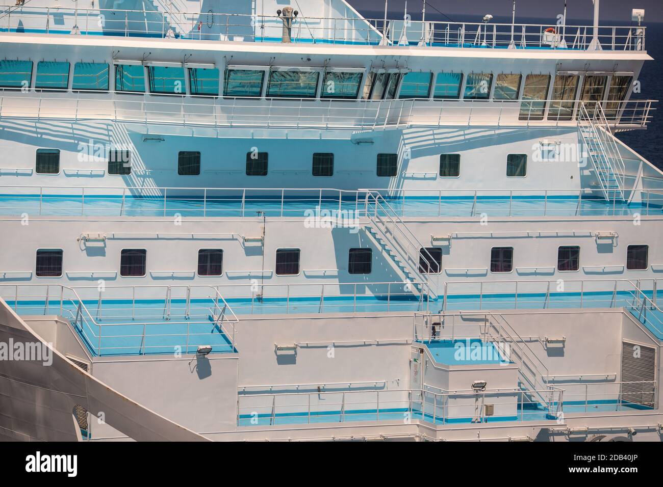 Cruise ship deck view Stock Photo - Alamy