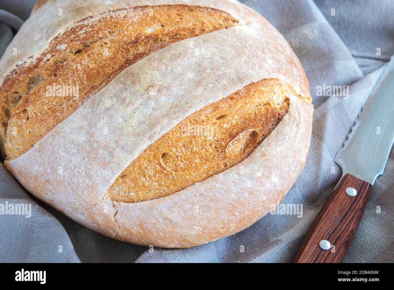 Homemade round bread of wheat flour and spelt Stock Photo - Alamy