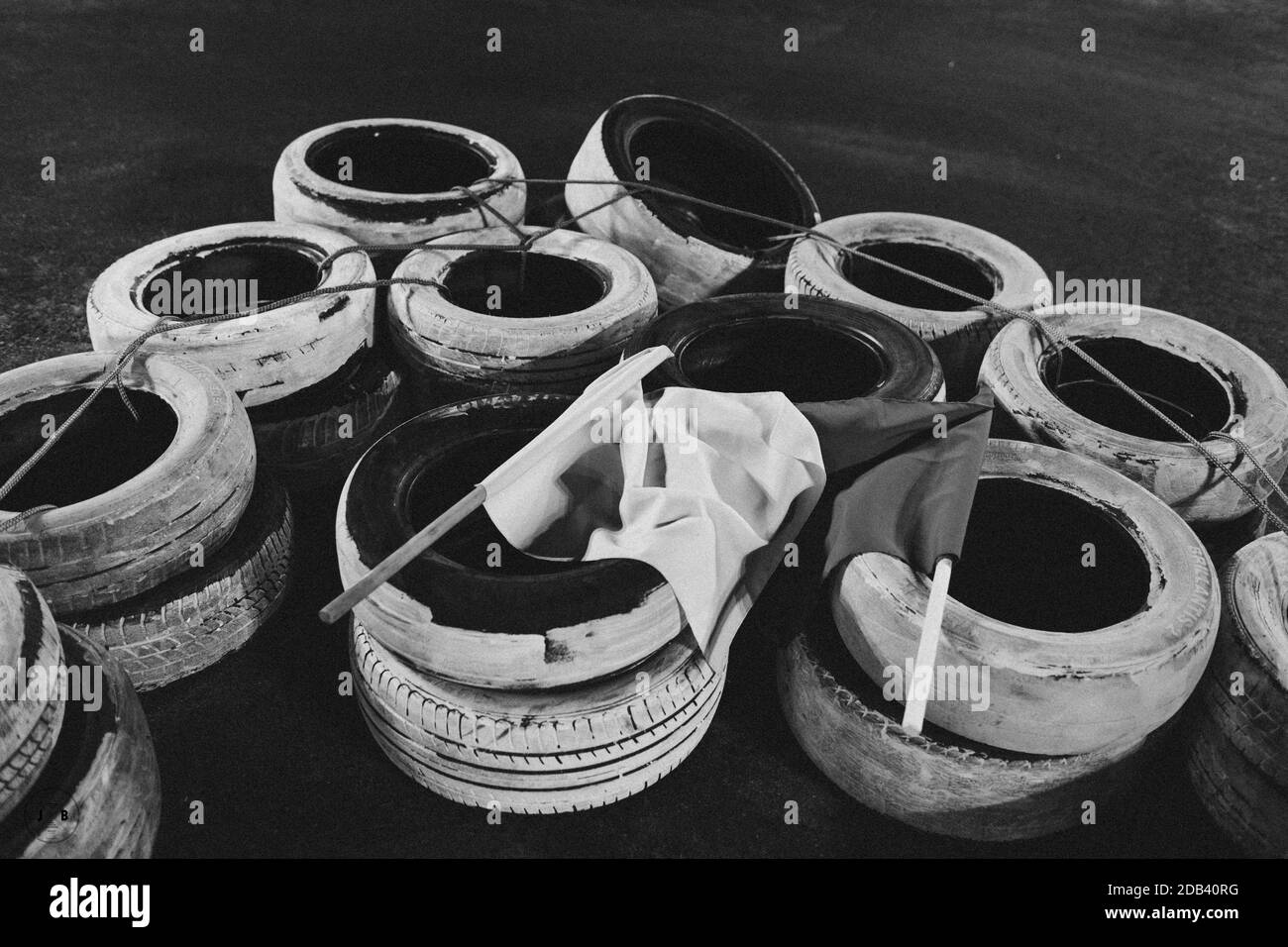 Race car driving on track Black and White Stock Photos & Images - Alamy