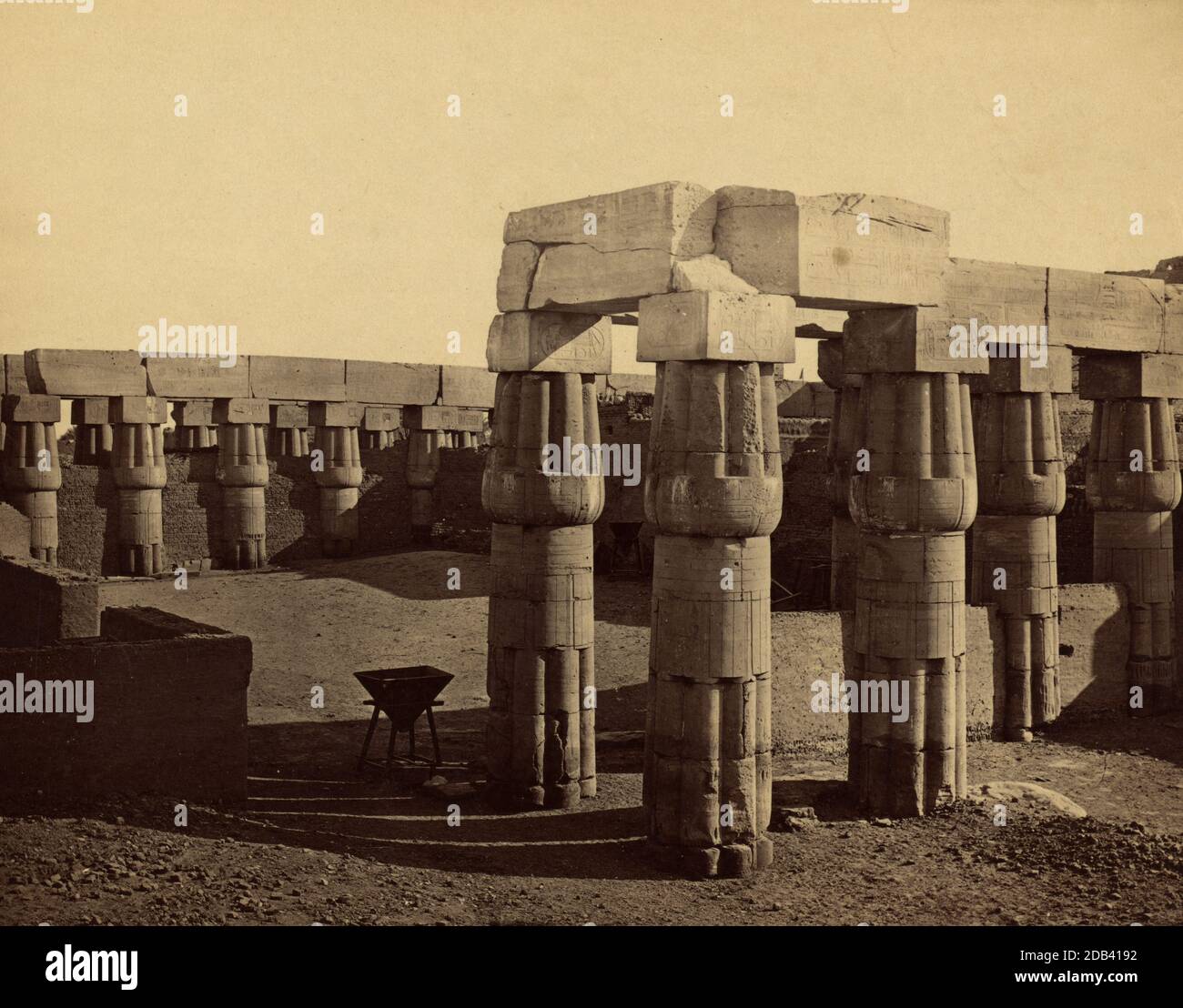 Egypt - Luxor - columns of portico; Ancient Egyptian city of Thebes ...