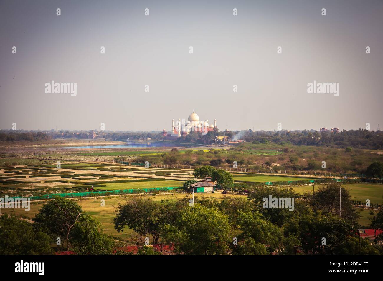 Agra gardens and Taj Mahal, India Stock Photo - Alamy