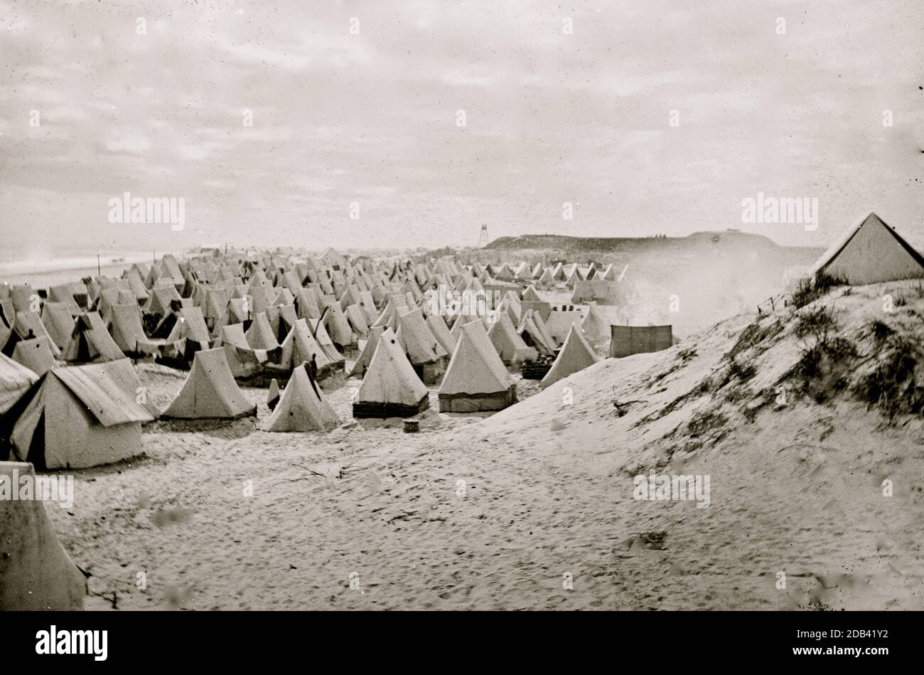 Federal camp on beach Stock Photo - Alamy