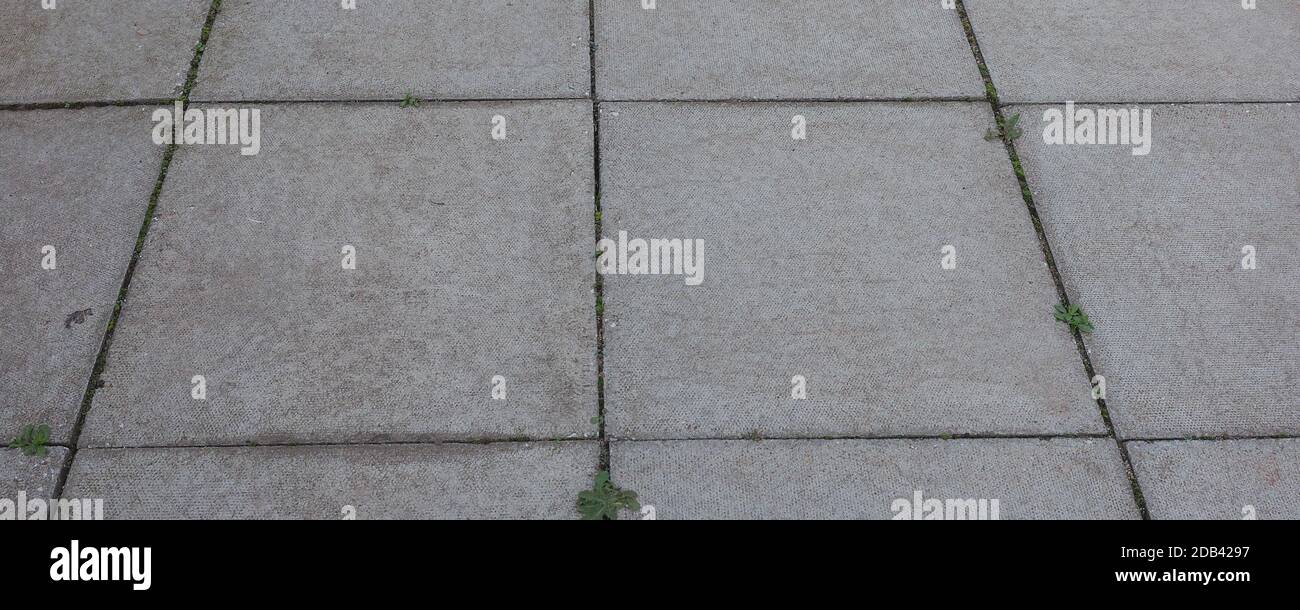 wide Grey concrete pavement tiles useful as a background Stock Photo ...