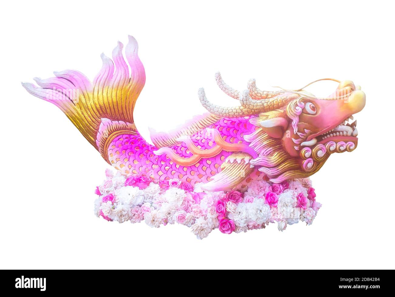 Dragonfish statue isolate on a white background Stock Photo - Alamy