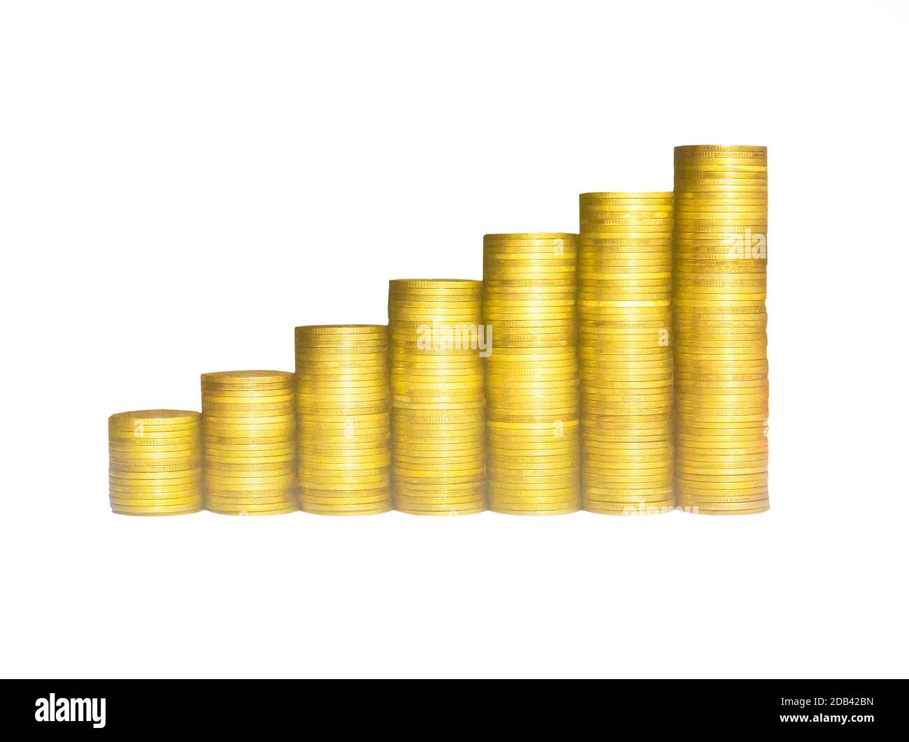 Coin stacks isolated on white with clipping path Stock Photo - Alamy