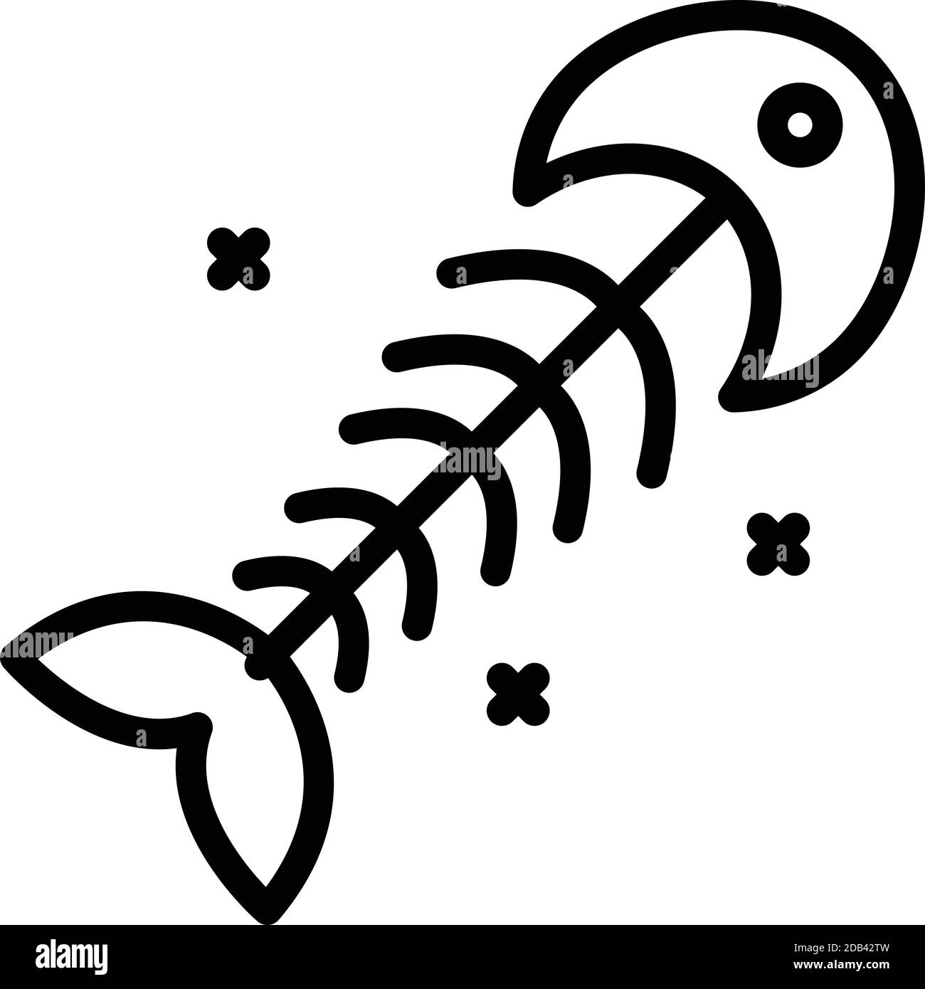 Fish skeleton icon. Outline fish skeleton vector icon for web design ...