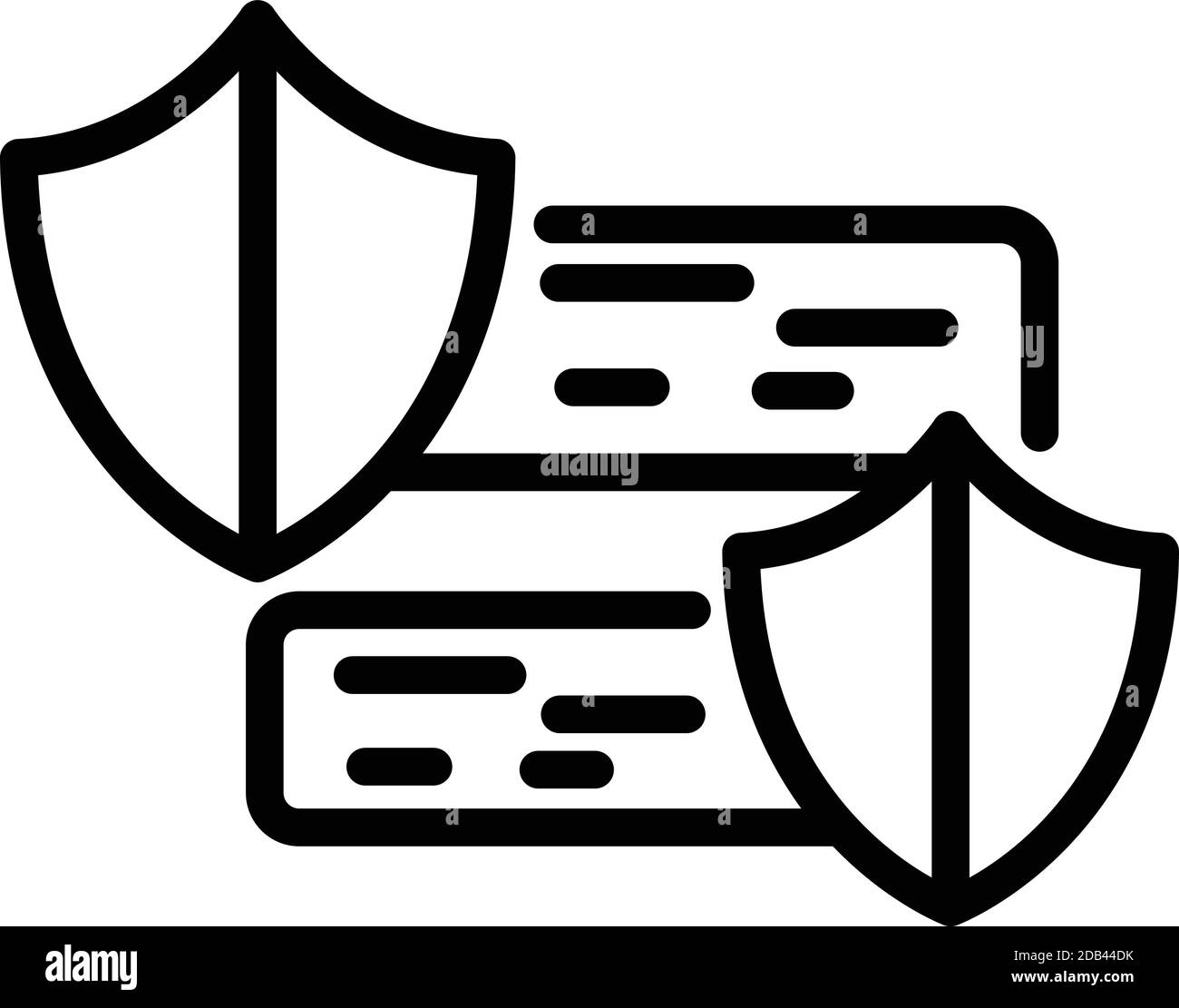 Secure shield icon. Outline secure shield vector icon for web design ...