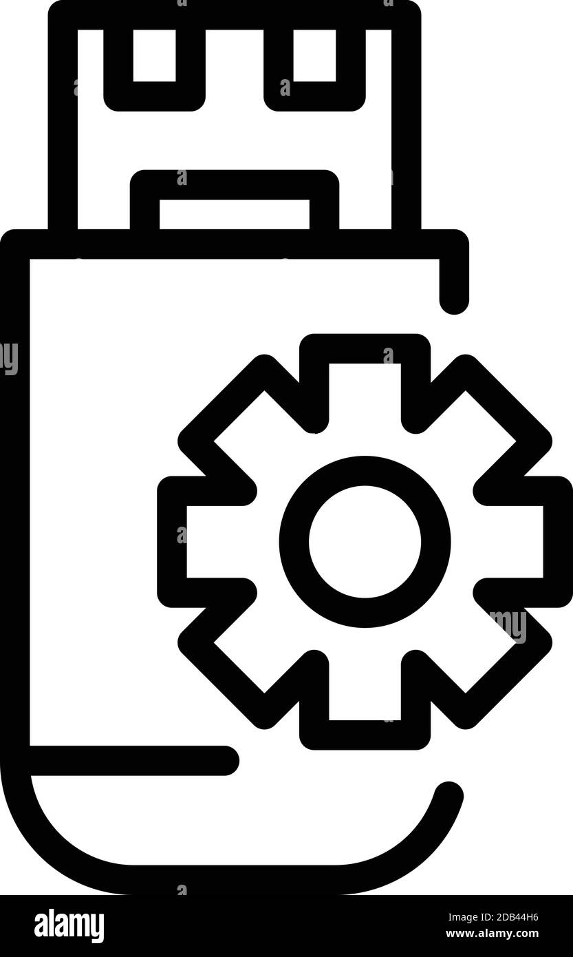 Flash stick icon. Outline flash stick vector icon for web design ...