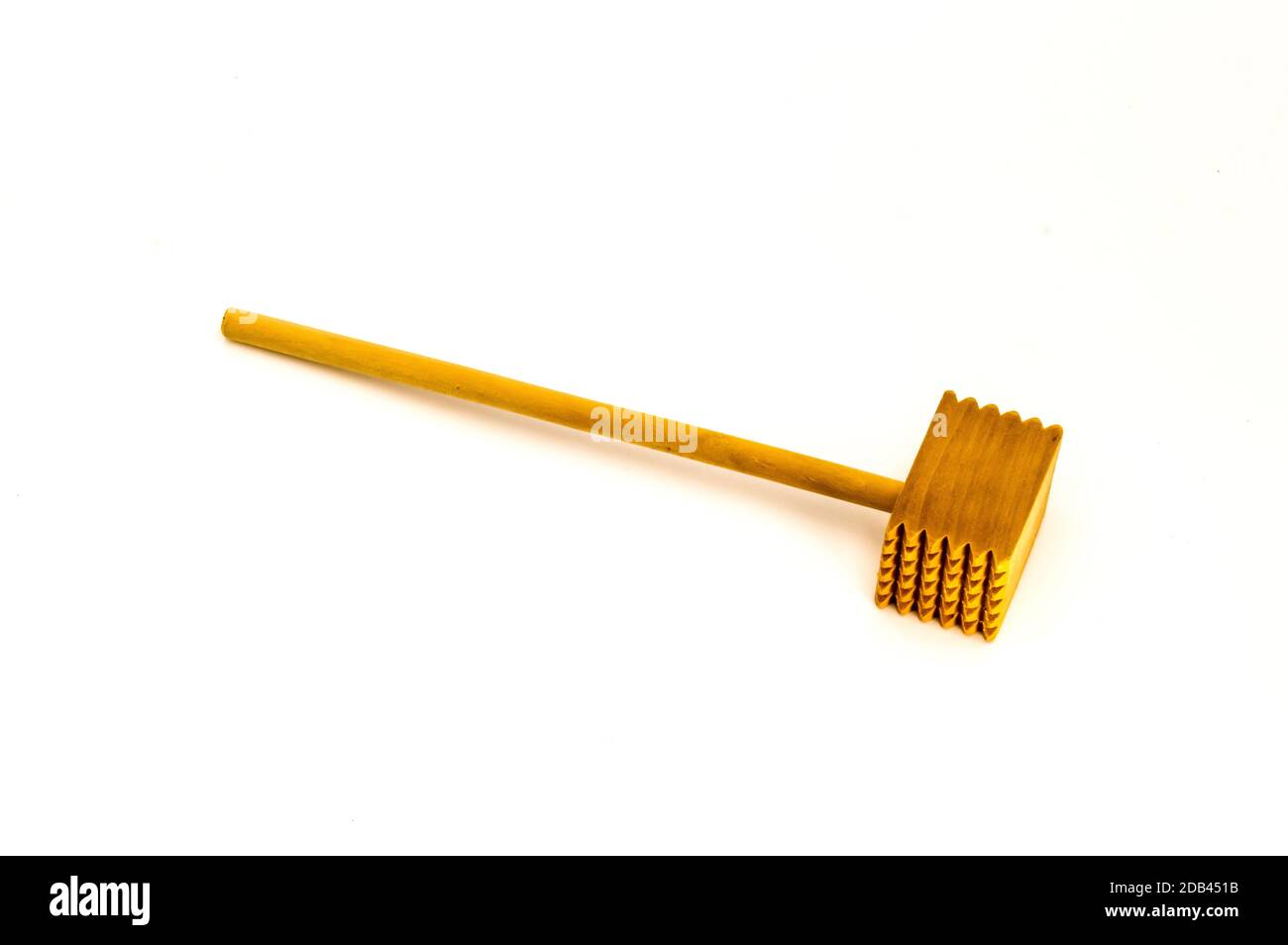 Wooden meat mallet isolated on white background Stock Photo - Alamy