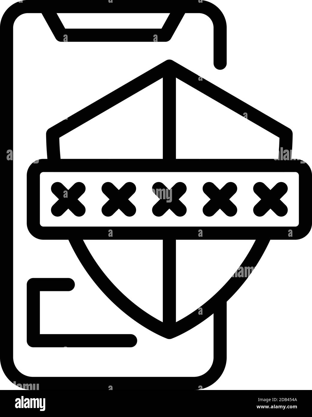 Secured phone icon. Outline secured phone vector icon for web design ...