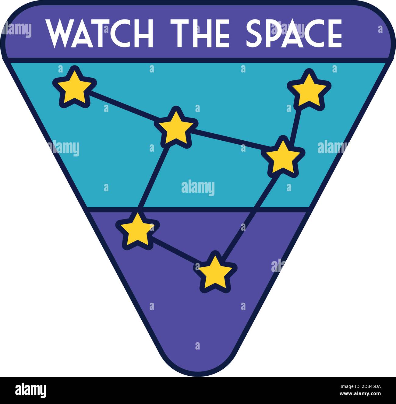 space badge with constellation line and fill style vector illustration ...