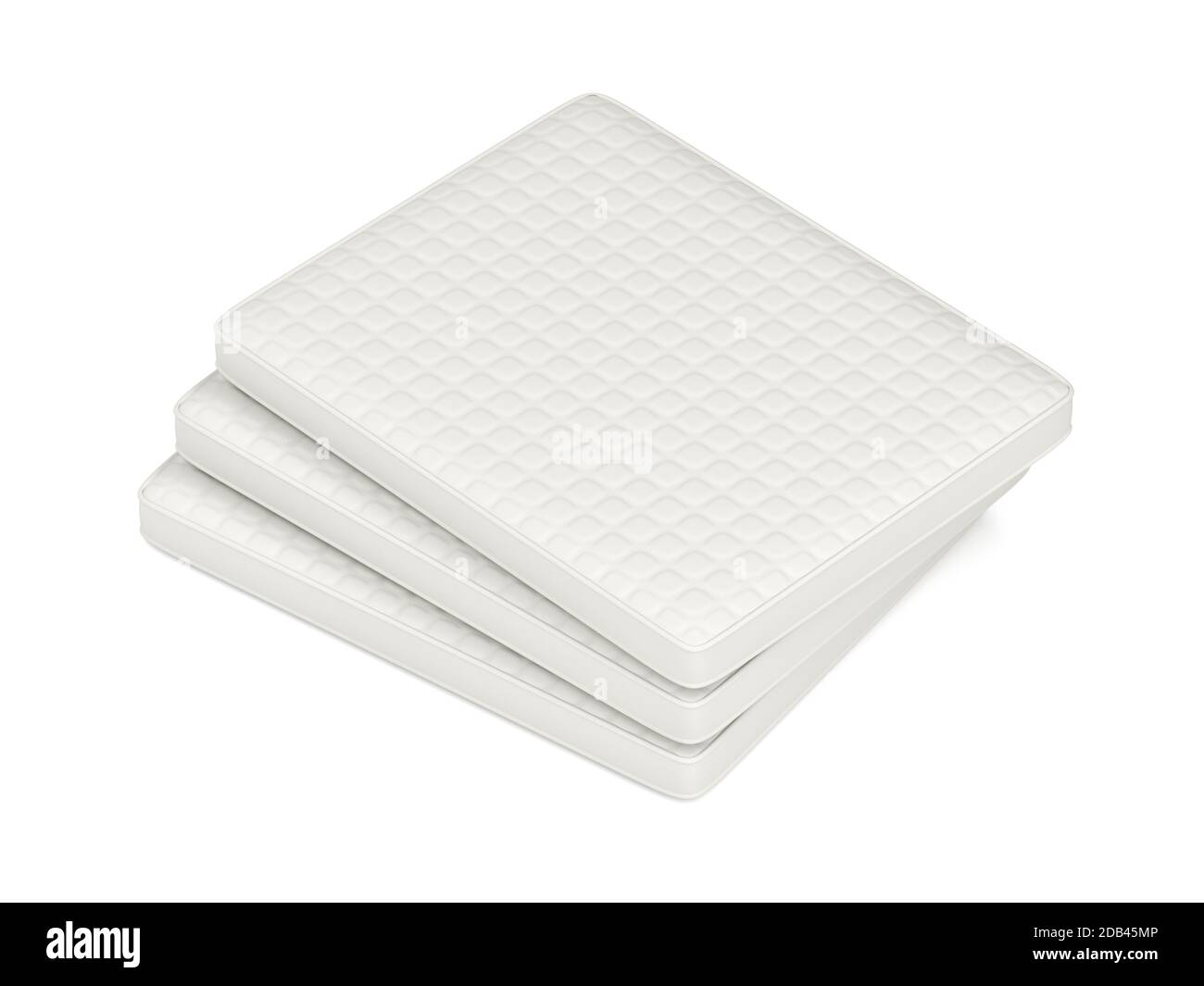 Stack of mattresses on white background Stock Photo - Alamy