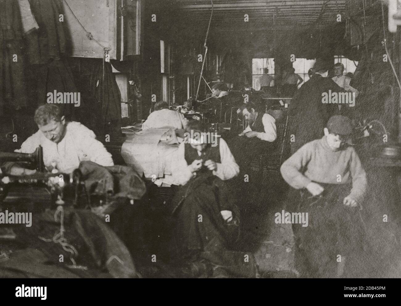 Group of sweatshop workers in shop of M. Silverman. 30 Suffolk St Stock ...