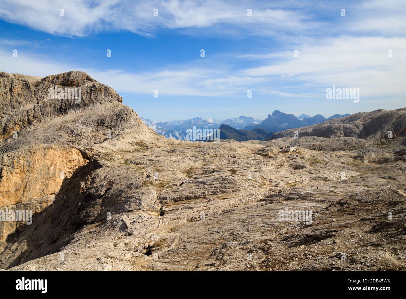 Dolomites landscape, Rosetta plateau, San Martino di Castrozza. Italian ...