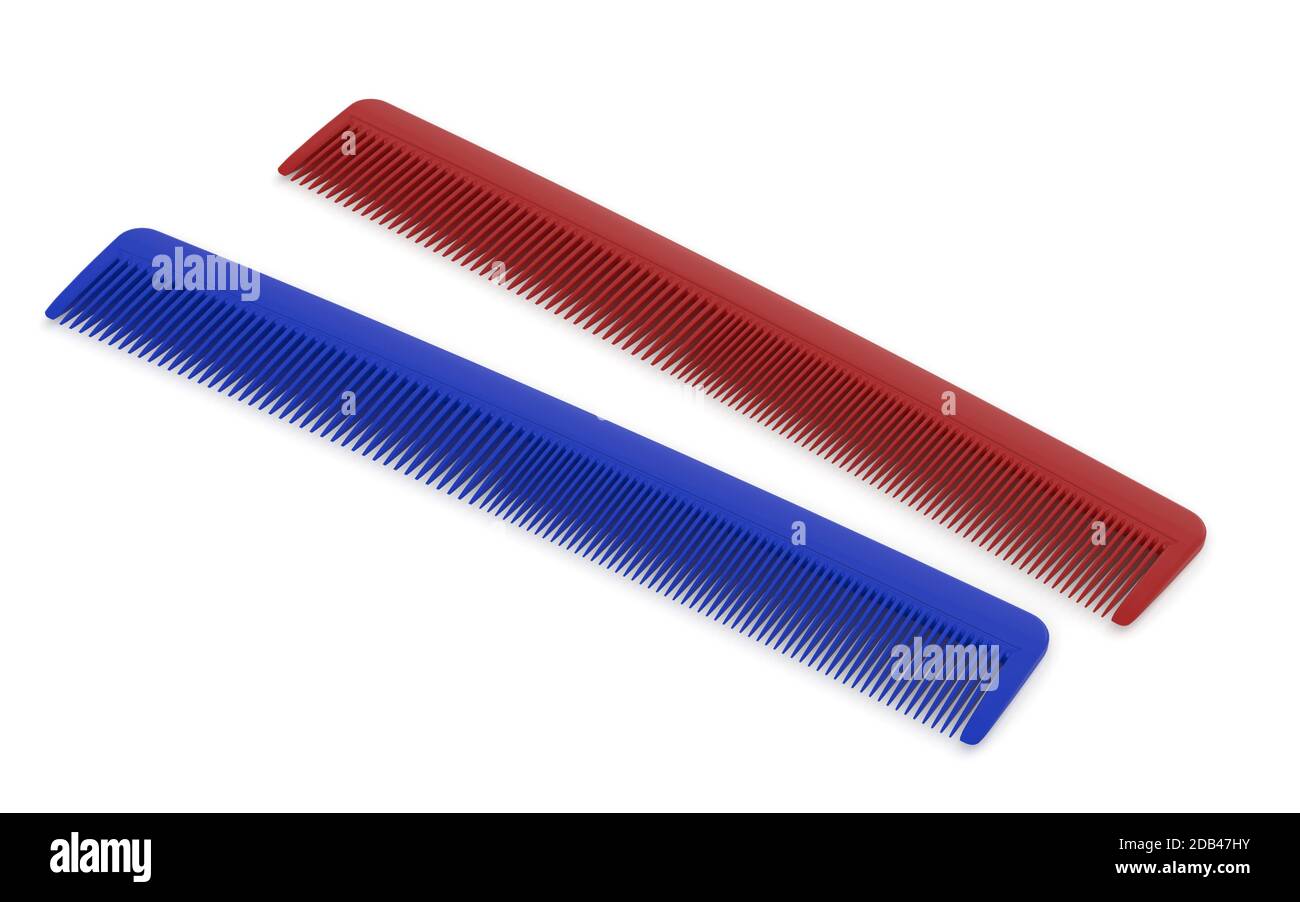 Plastic comb on a white background. 3d rendering Stock Photo - Alamy