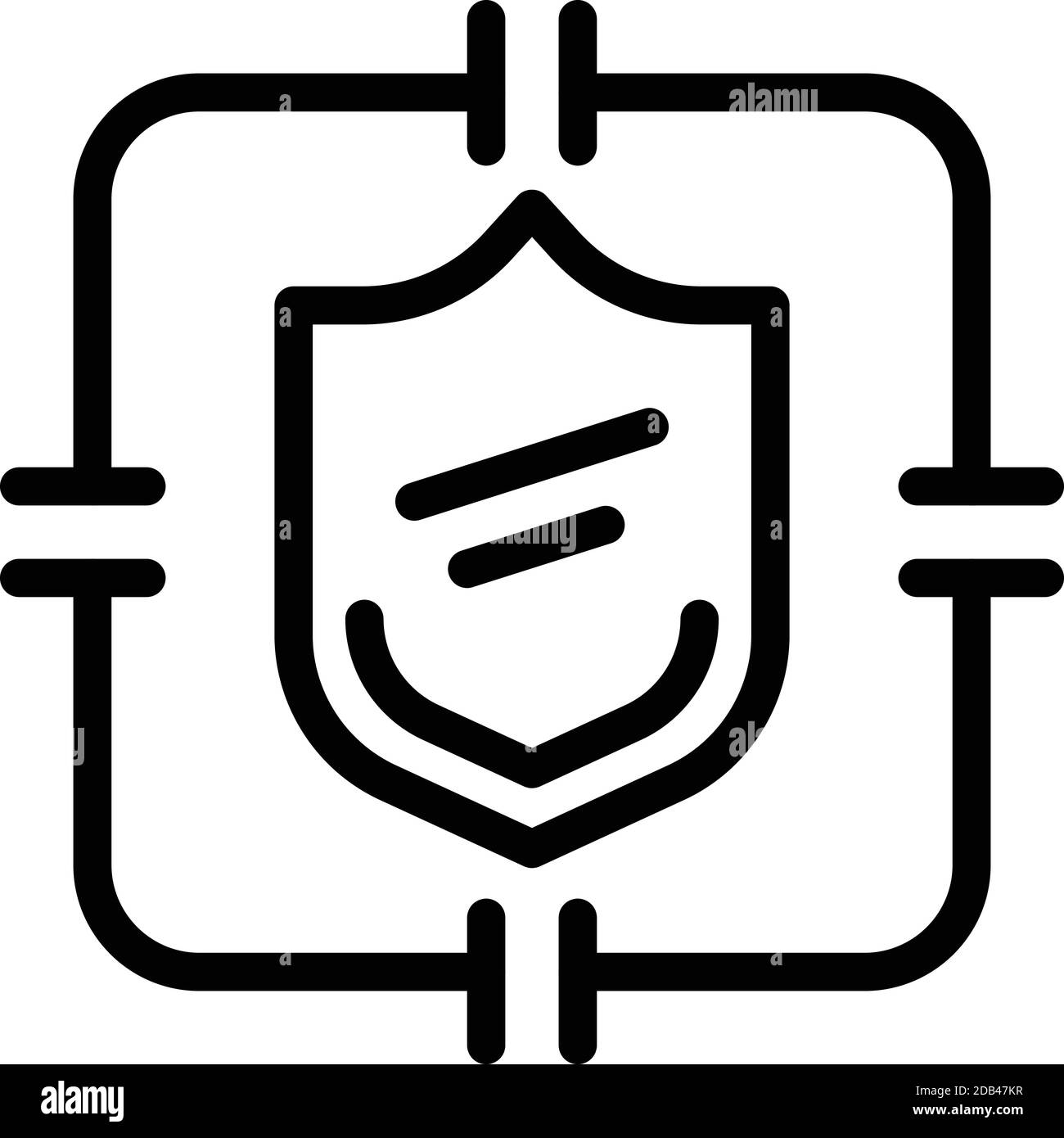 Shield invest icon. Outline shield invest vector icon for web design ...