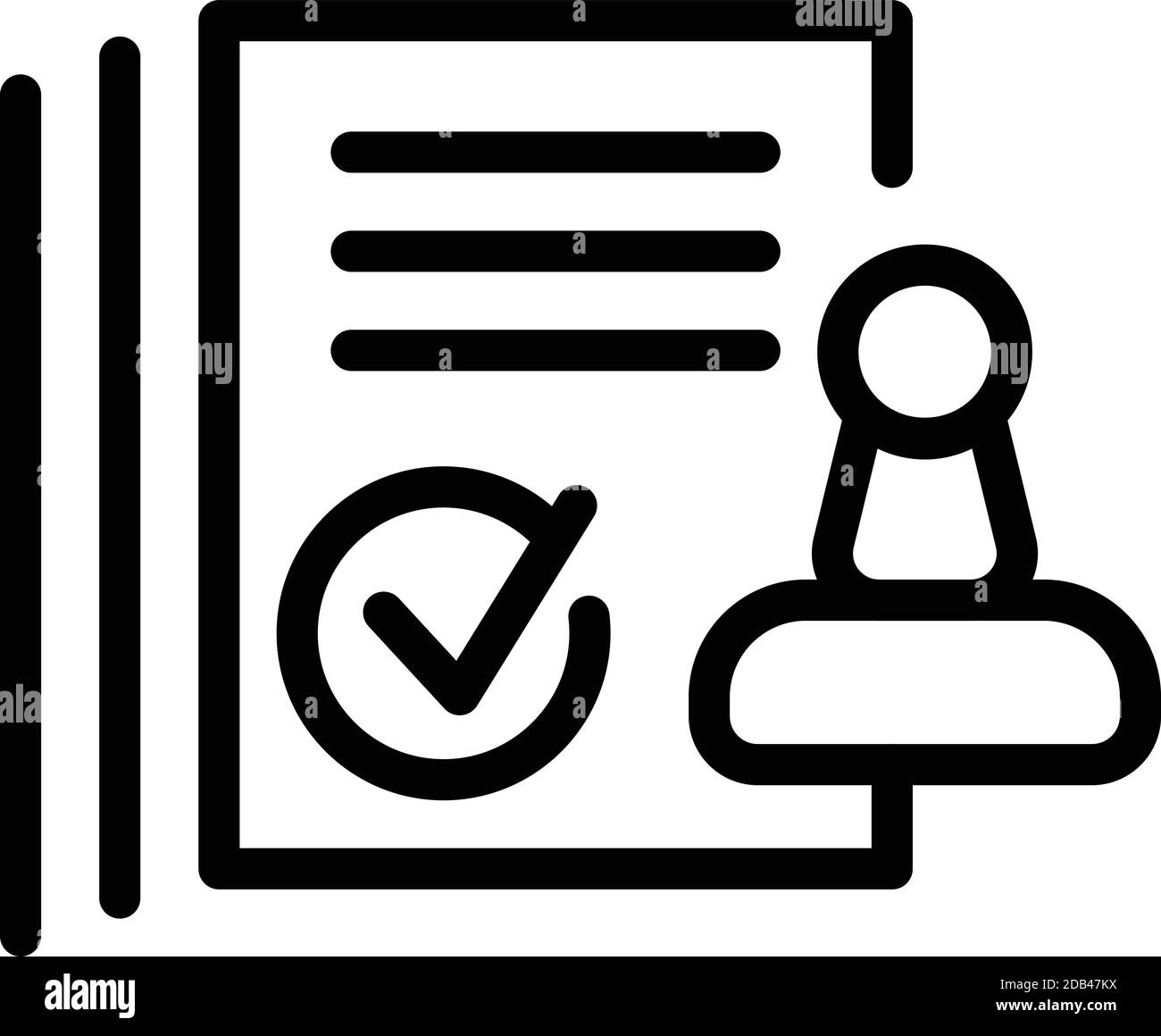 Approved stamp paper icon. Outline approved stamp paper vector icon for ...