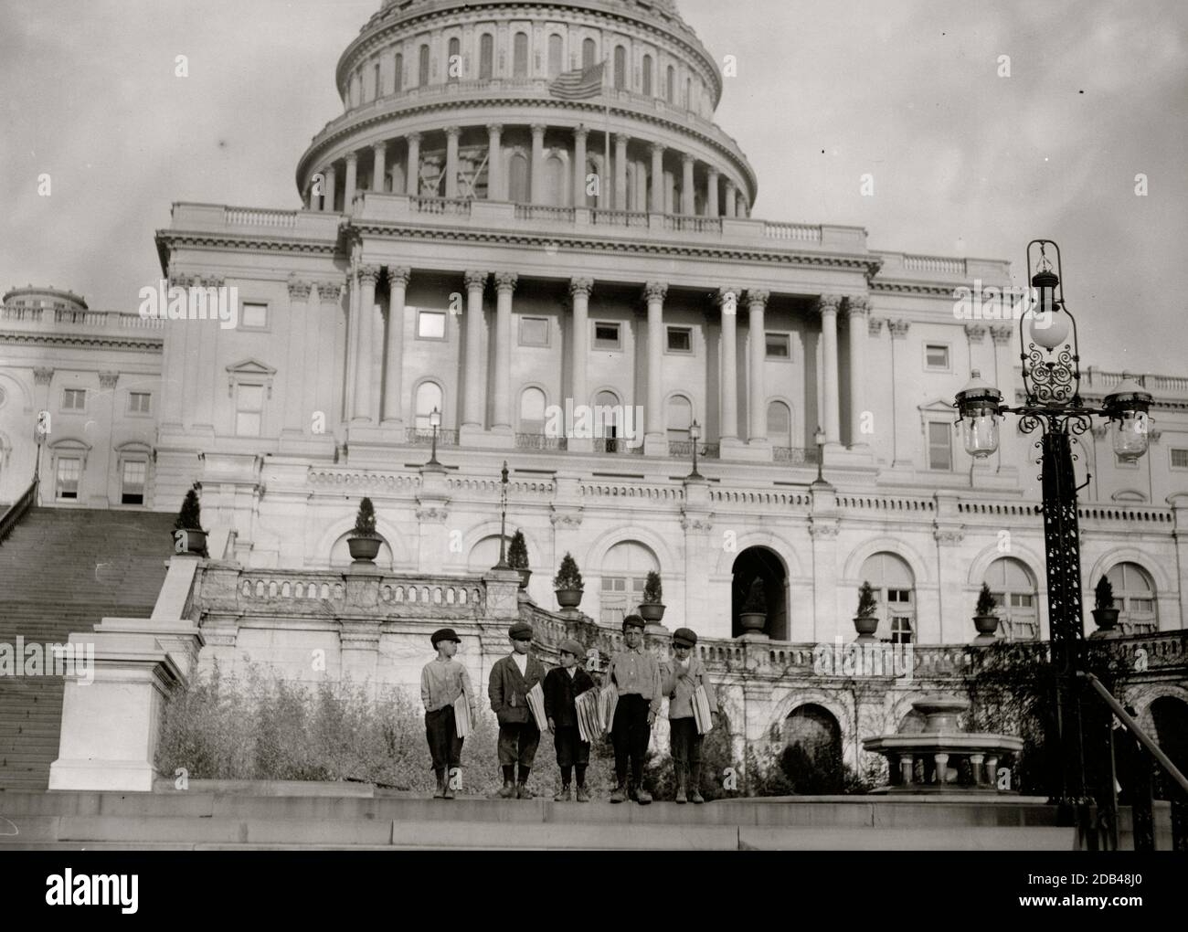Group of Newsies selling on Capitol steps, April 11, 1912. Tony Passaro ...