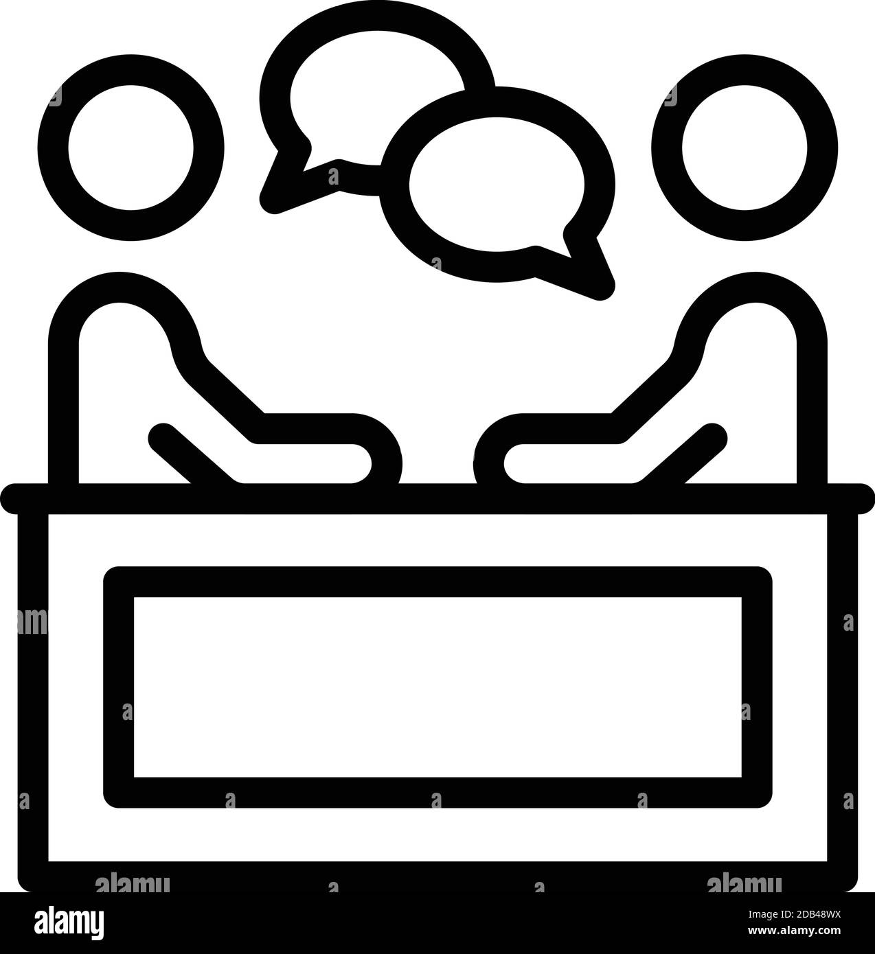 Business discussion icon. Outline business discussion vector icon for ...