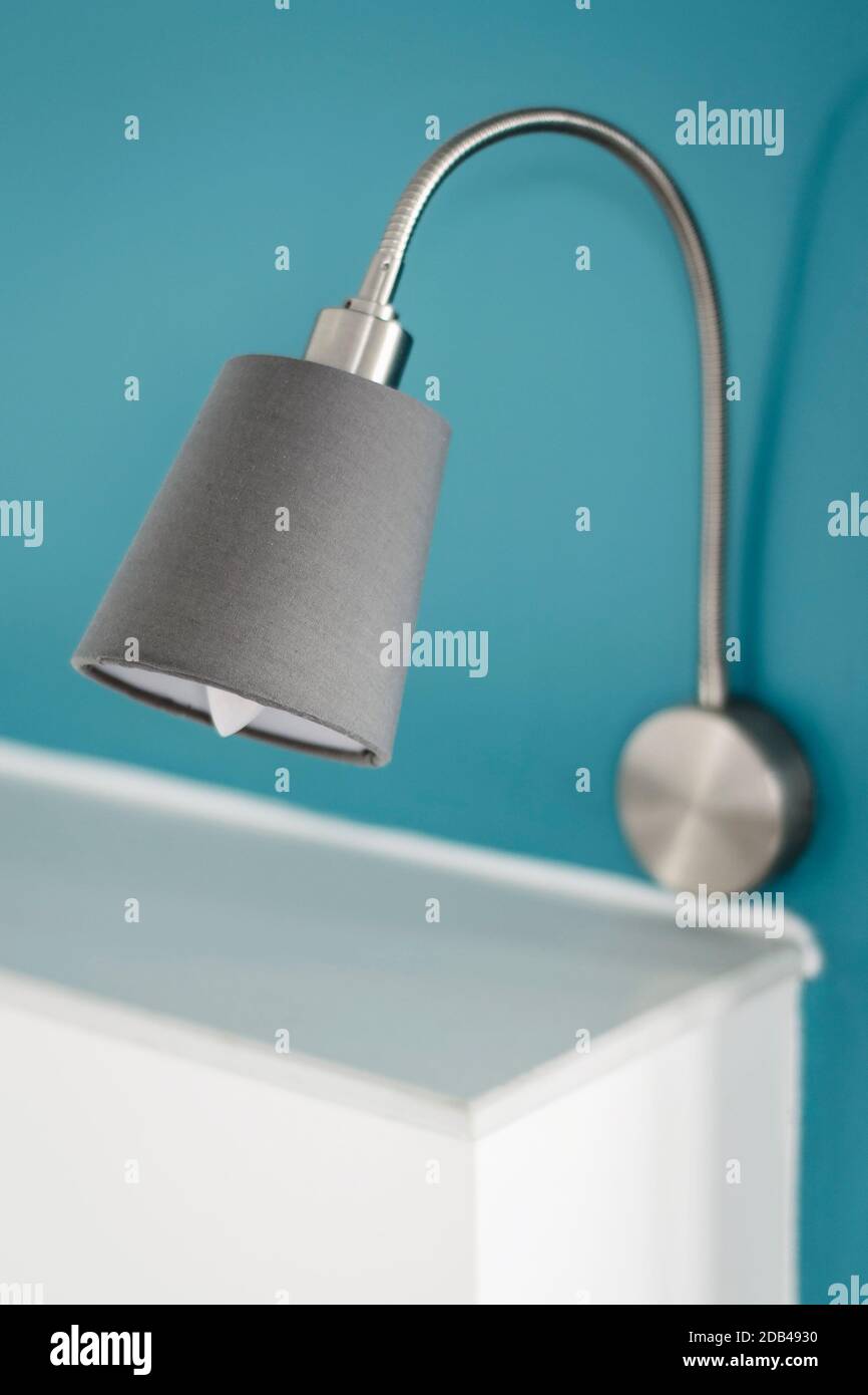 modern design bed lamps detail in contemporary bedroom interior at ...