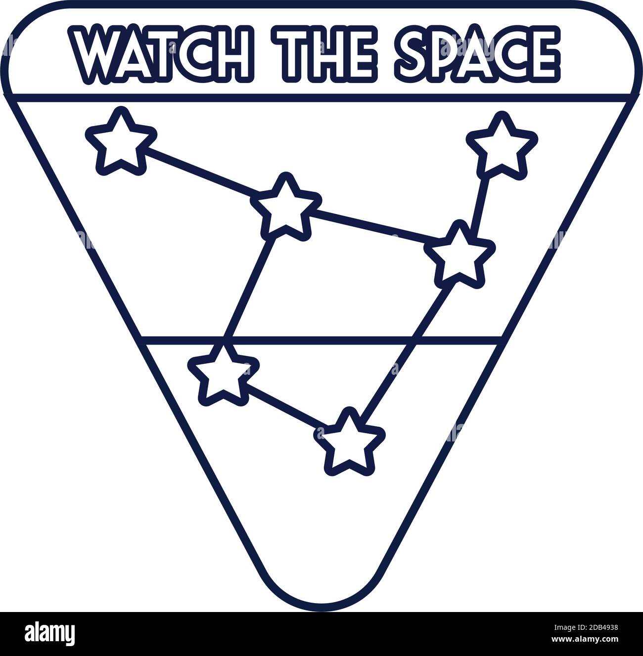 space badge with constellation line style vector illustration design ...